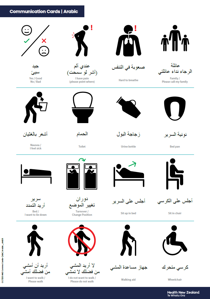 Communication cards - Arabic - CC7233-ARA – HealthEd