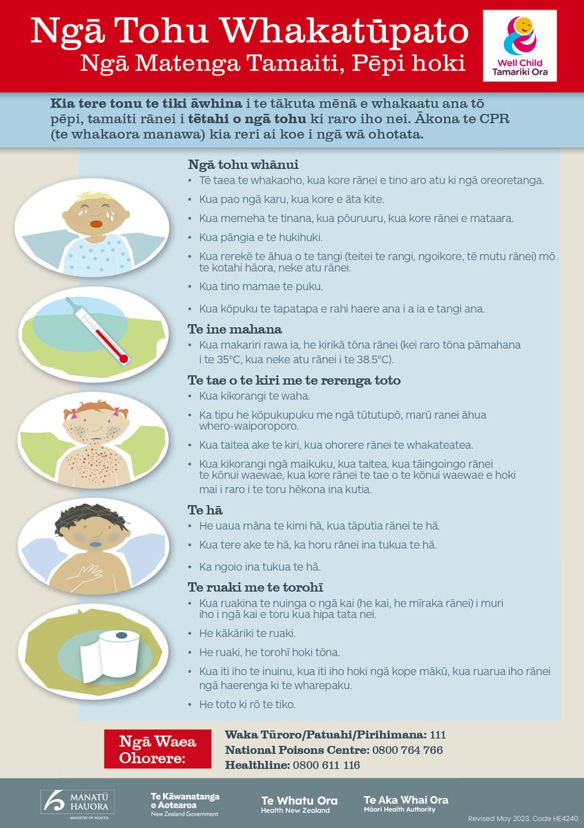 Ngā tohu whakatūpato - Ngā matenga tamaiti, pēpi hoki - Child Sickness ...