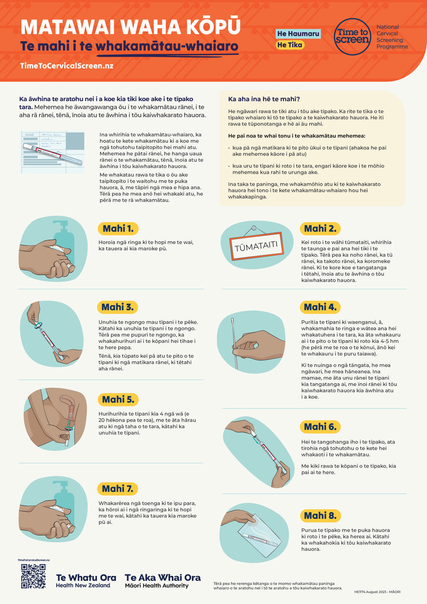 Cervical screening: how to do the HPV self-test Matawai waha kōpū: te ...