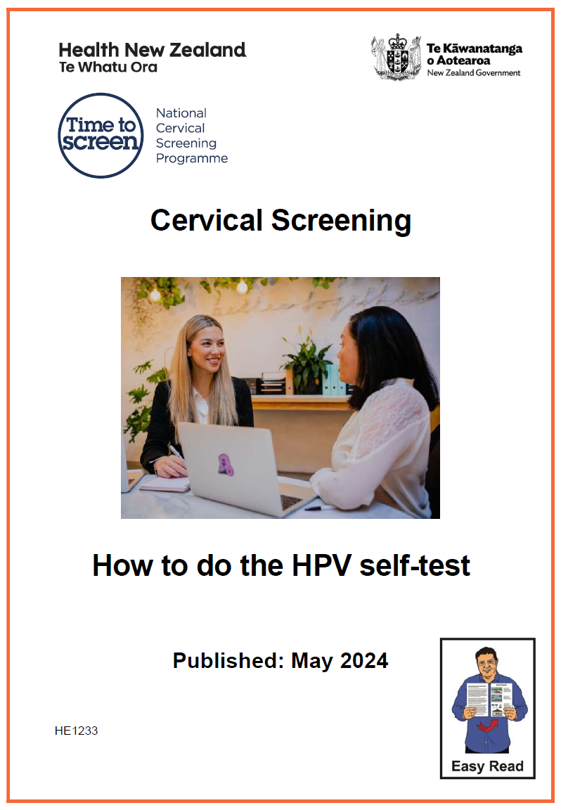 Cervical screening: how to do the HPV self-test Easy Read HE1233 – HealthEd