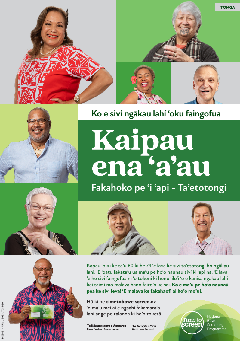 National Bowel Screening Programme National campaign poster A3 Tongan ...