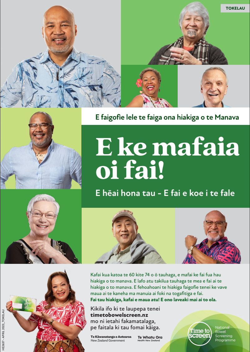 National Bowel Screening Programme National campaign poster A3 Tokelau ...