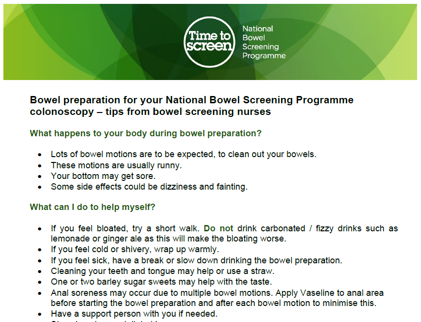 Bowel preparation for your NBSP colonoscopy - HE2699 – HealthEd
