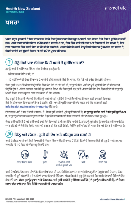 Measles information sheet – HealthEd