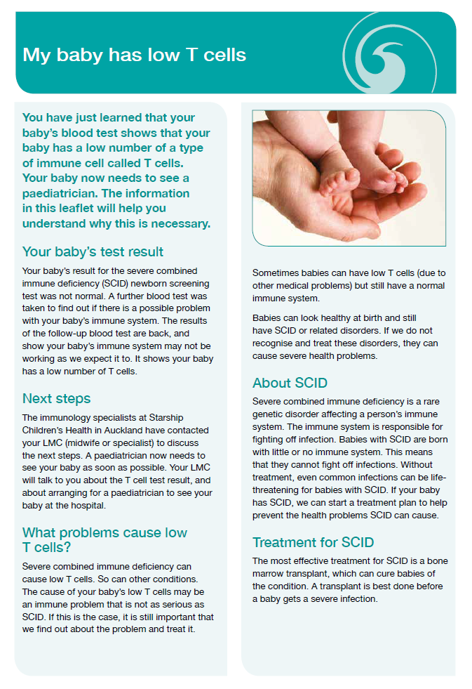 My baby has low T cells - HP6815 – HealthEd