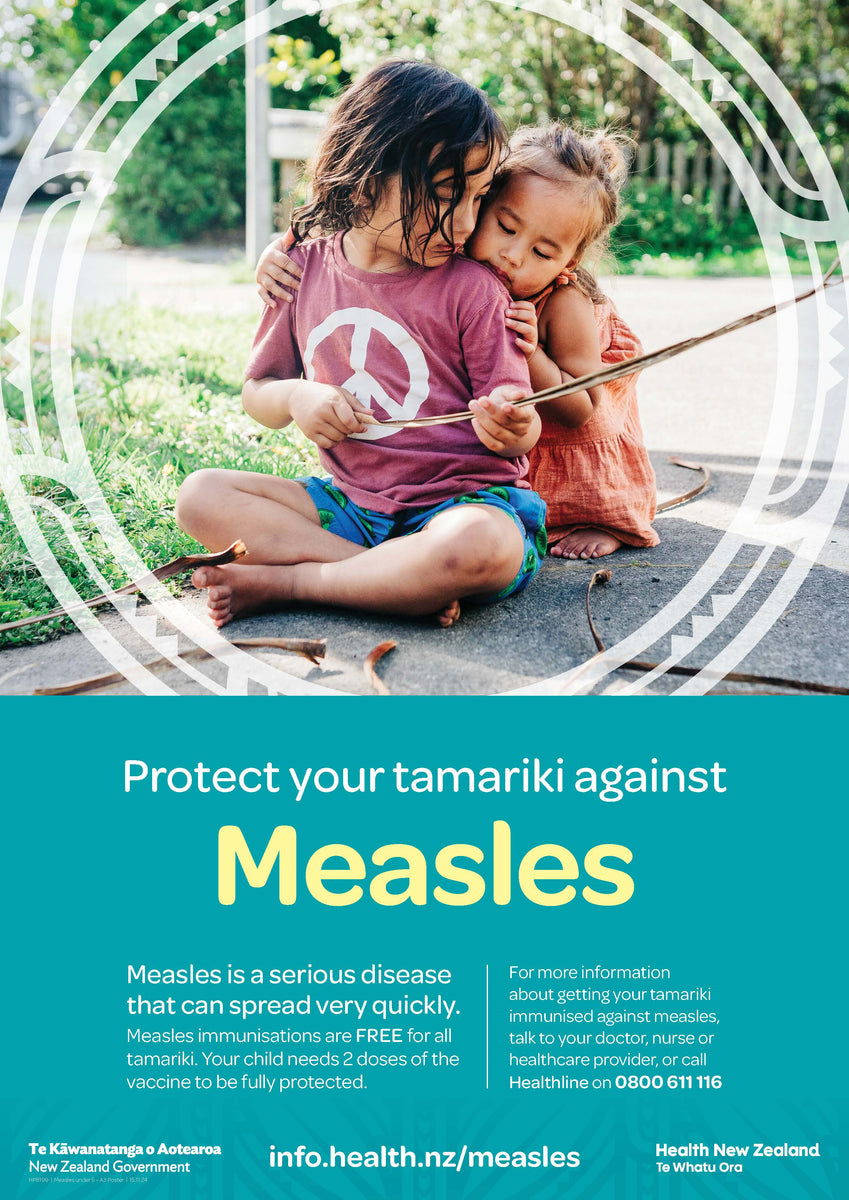 Protect your tamariki against measles poster - HP8199 – HealthEd