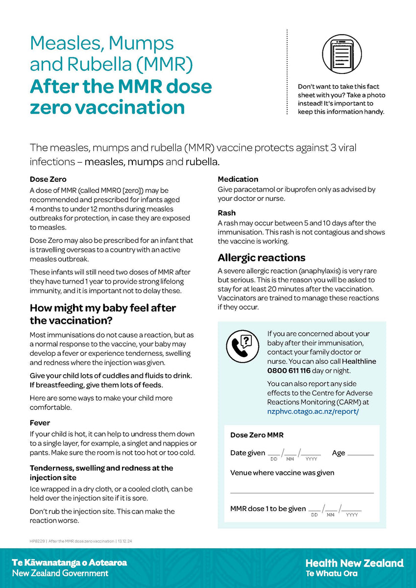 After the MMR dose zero vaccination - HP8229 – HealthEd