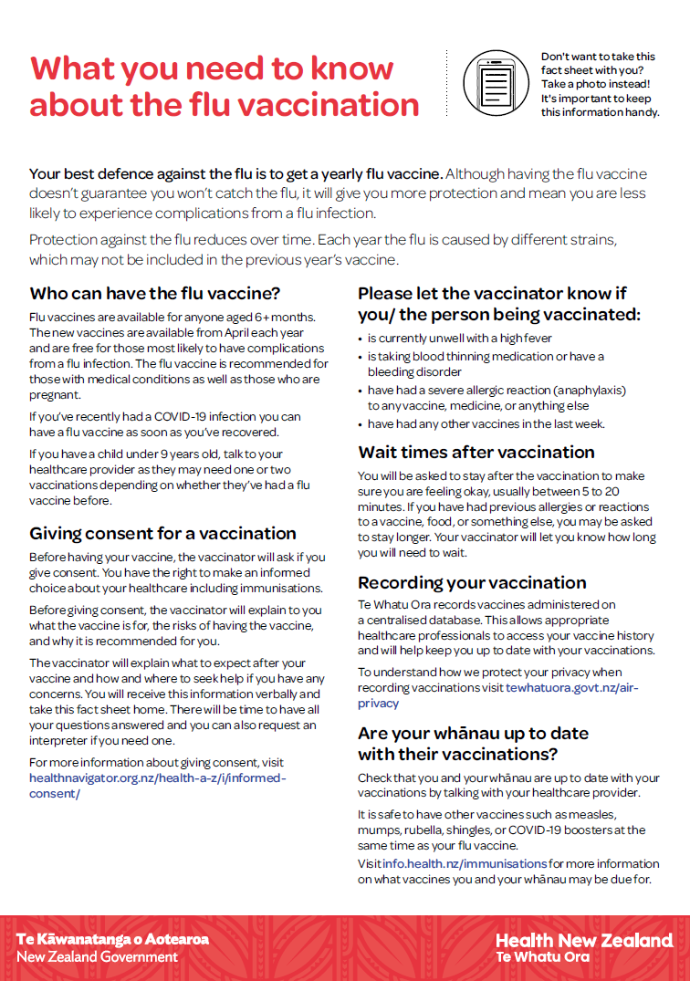 What you need to know about the flu vaccination - HP8682 – HealthEd
