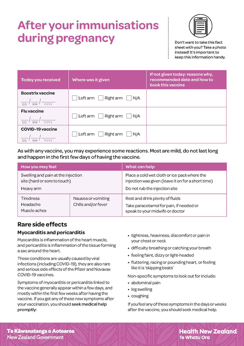 After your immunisation during pregnancy - NIP8706 – HealthEd