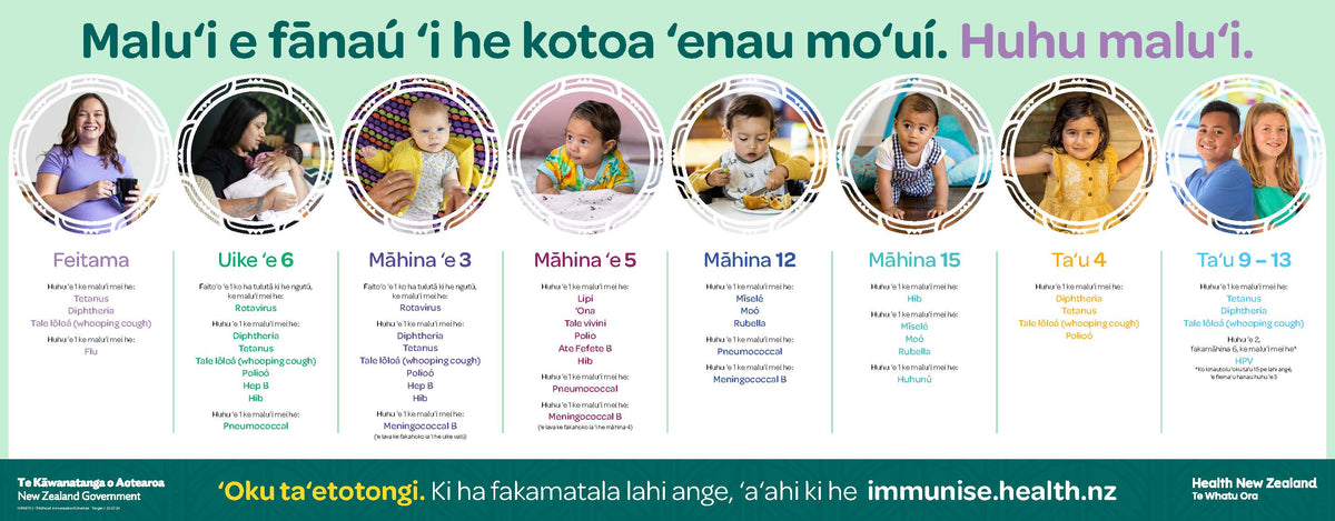 Protect tamariki for life. Immunise. NIP8970 - Tongan – HealthEd