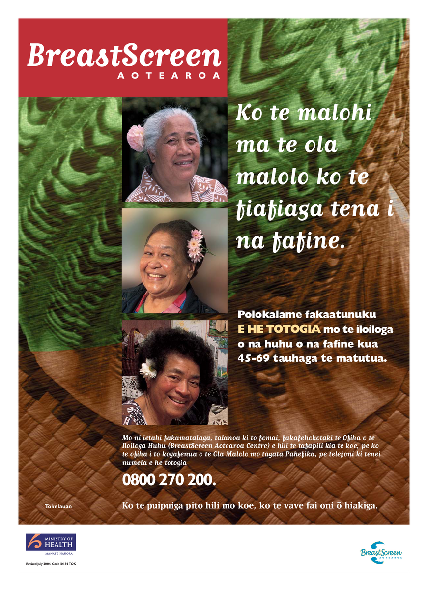 BreastScreen Aotearoa – Tokelau – HealthEd