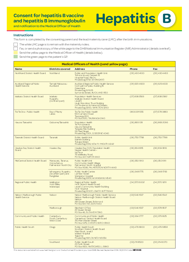 Hepatitis B: Consent Form - HE1446 – HealthEd