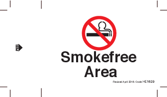 Smokefree Area - Small sticker - HE1629 – HealthEd
