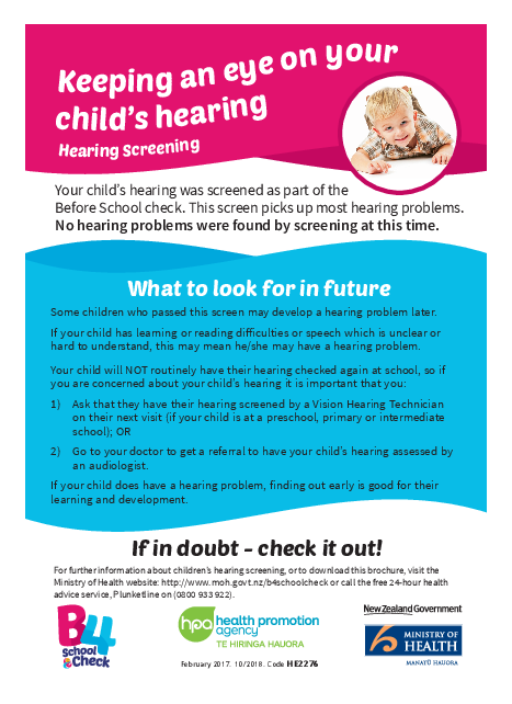 Keeping an Eye on Your Child's Hearing (B4 School Hearing Screening ...