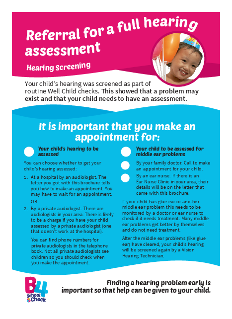 Referral for a Full Assessment (B4 School Hearing Screening) - English ...