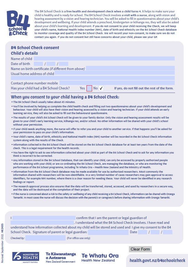 B4 School Check Consent form - English version - HE2435 – HealthEd