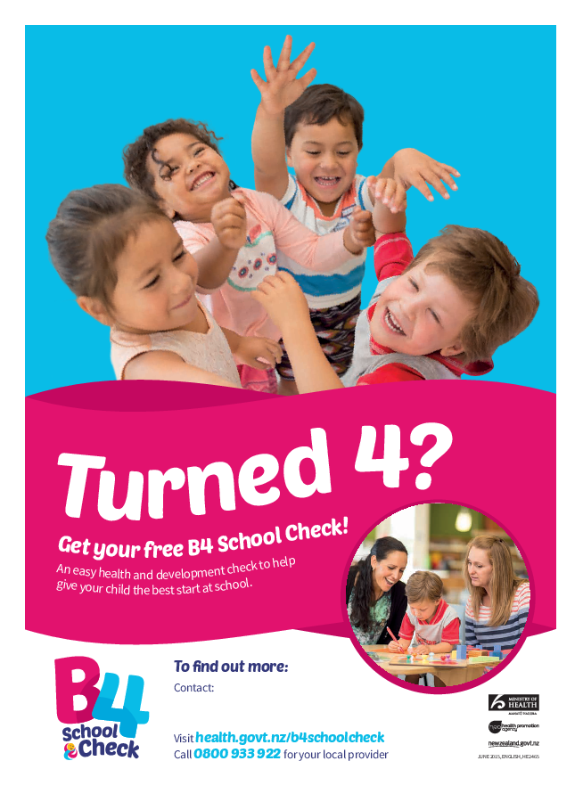 B4 School Check Promotional A4 Poster non-Auckland region - English ve ...