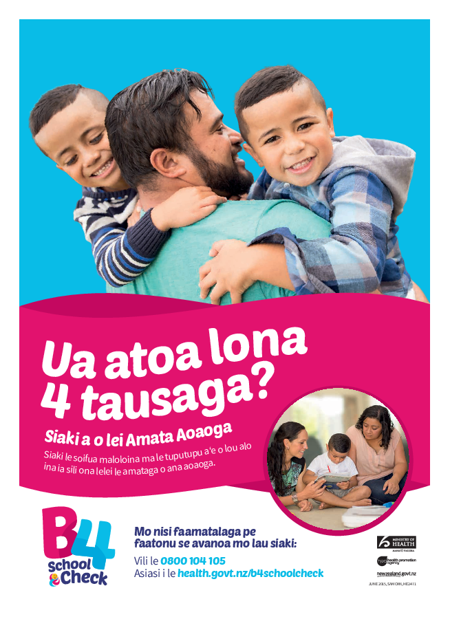 B4 School Check Promotional A4 Poster Auckland region - Samoan - HE247 ...