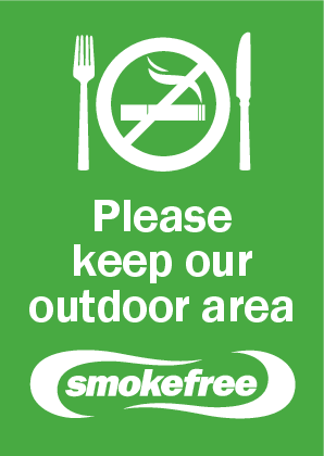 Smokefree Outdoor Dining Sign – A6 Green – HealthEd
