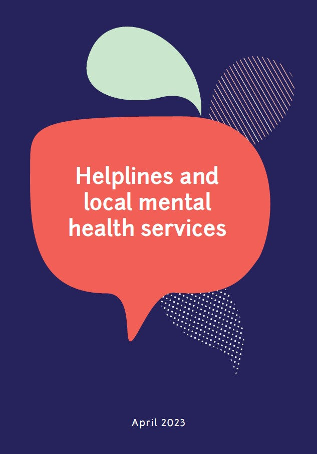 Helplines and local mental health services - HE2546 – HealthEd