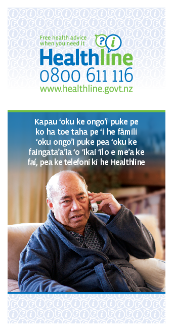 Healthline flyer - Tongan version – HealthEd